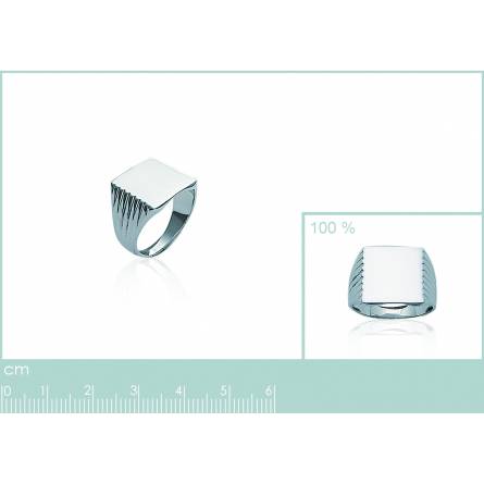 Man Silver adrien - Bijoux en Vogue Square Signet ring